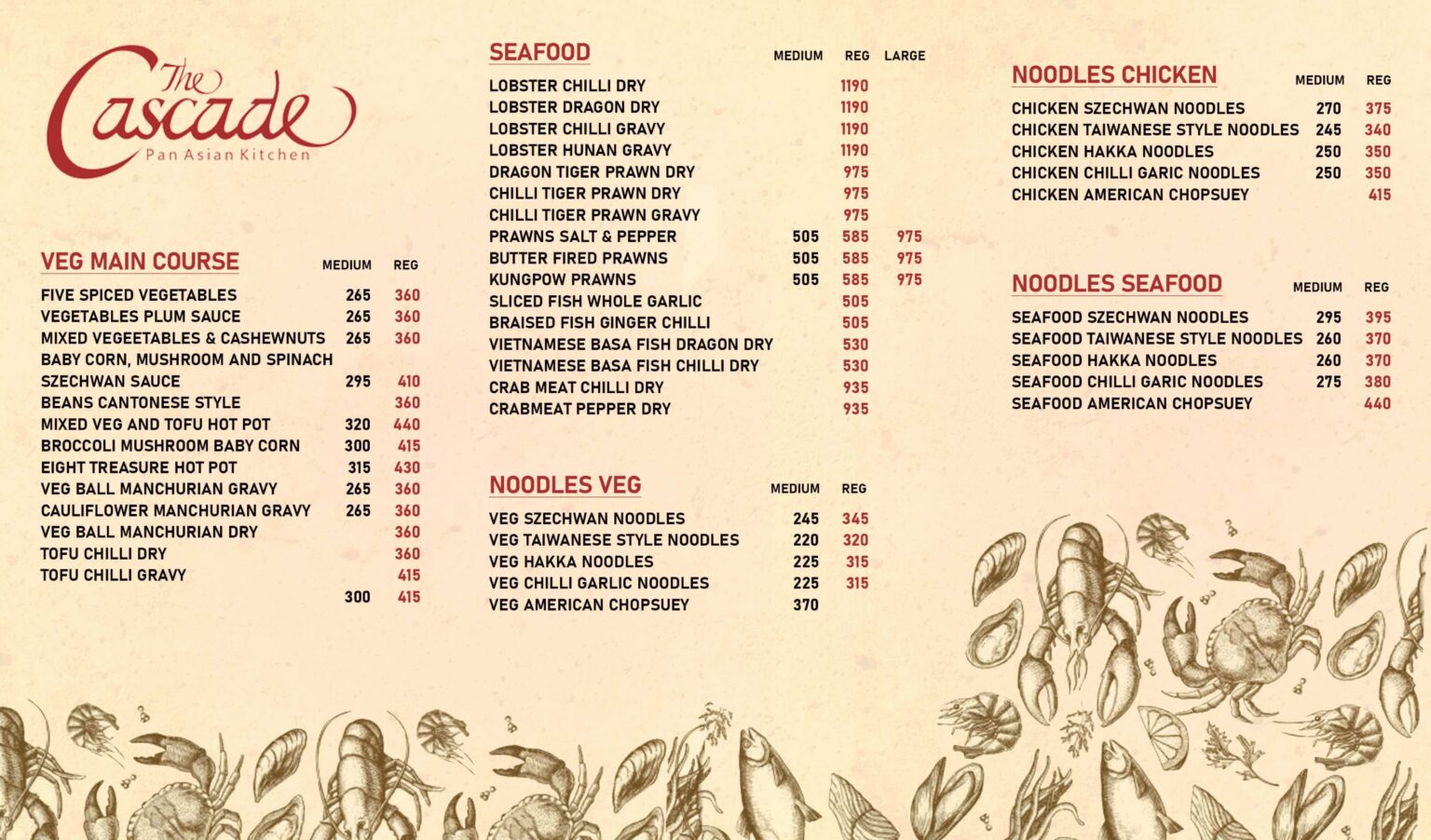 Menu - Cascade Restaurant